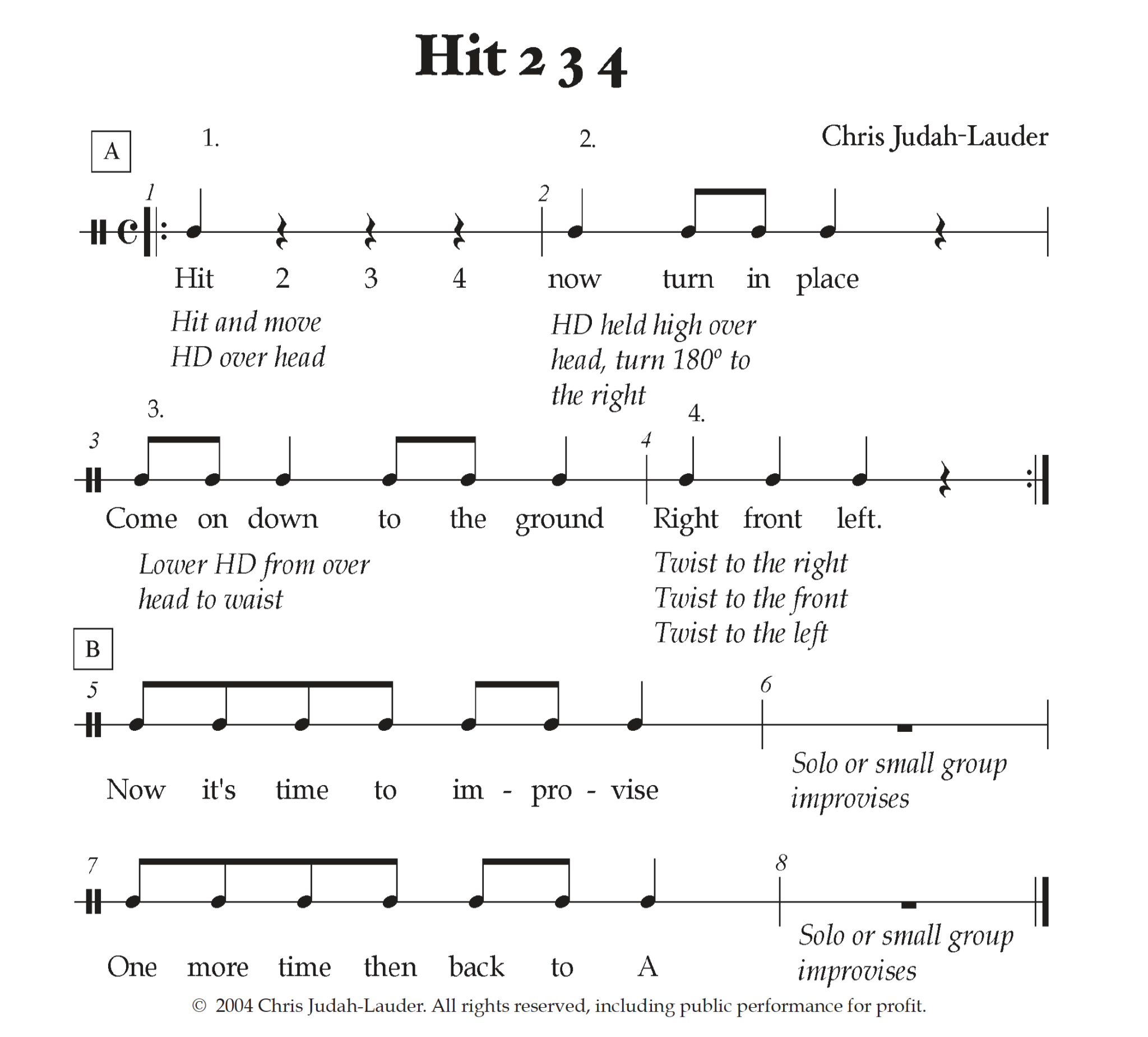 Lesson Plan: Hit 2 3 4 - Teaching With Orff